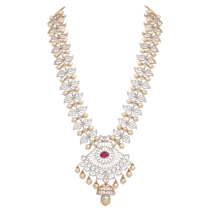 Dangling Jhumka Leaf-Inspired Designer Necklace| Sri krishna.com